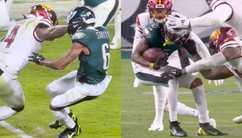 NFL misses the mark on two blatant face mask calls, allows concussed ...